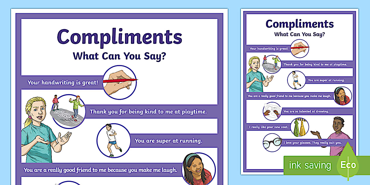 Editable Compliments A4 Display Poster (teacher made)