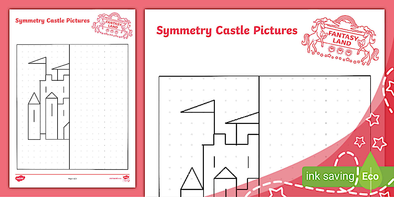 Symmetry Castle Pictures Activity (teacher made) - Twinkl