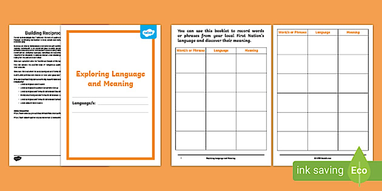 Exploring Language and Meaning Booklet (Teacher-Made)
