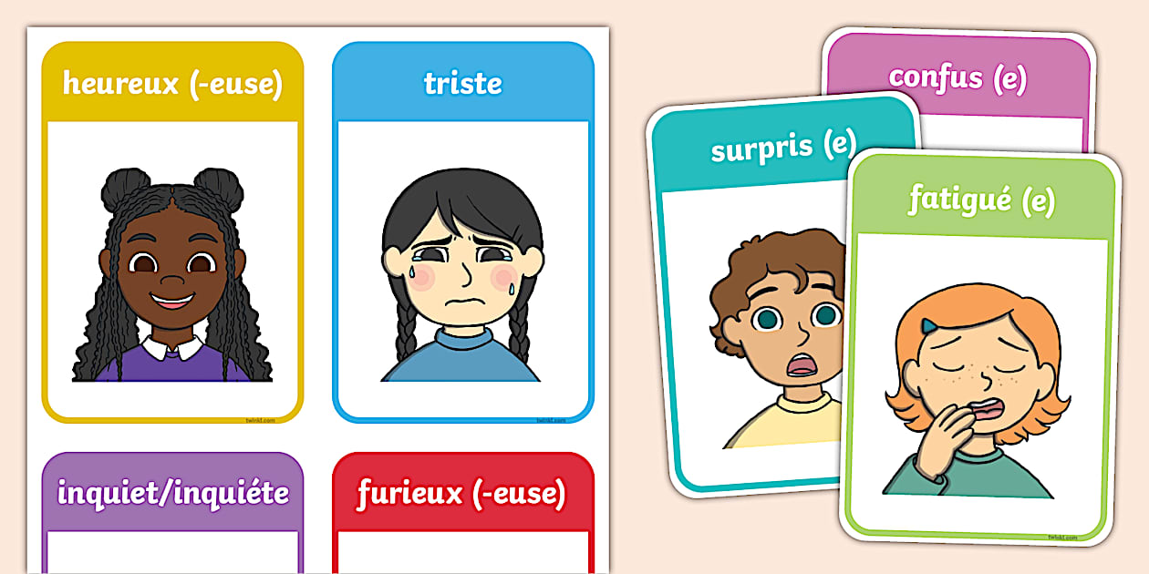 Teaching Emotions in French | French Emotion Word Cards