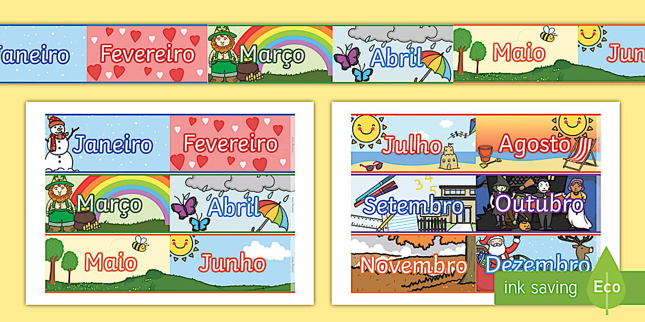 Meses do ano, faixas decorativas (Teacher-Made) - Twinkl