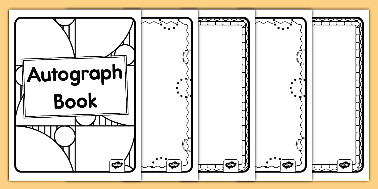 Printable Autograph Book