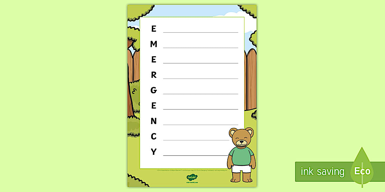 Emergency Acrostic Poem to Support Teaching on Is This an Emergency ...