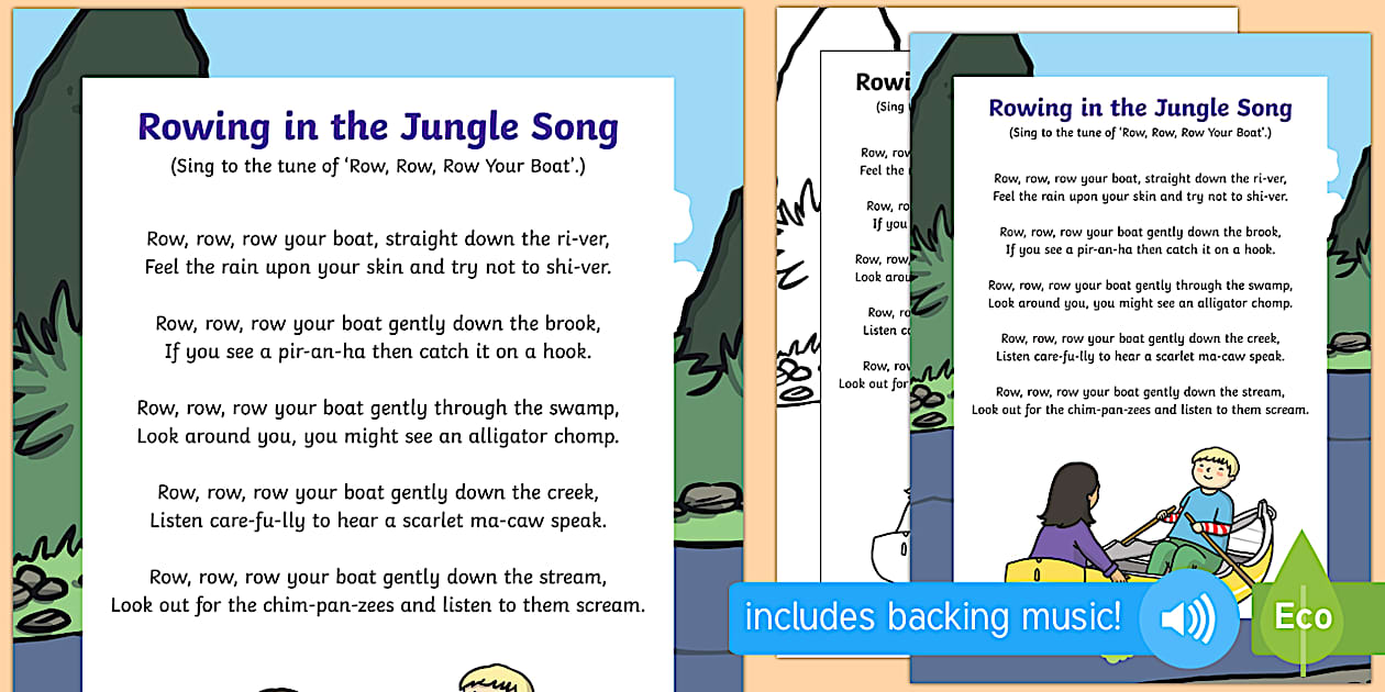 Rowing in the Jungle Song - Twinkl