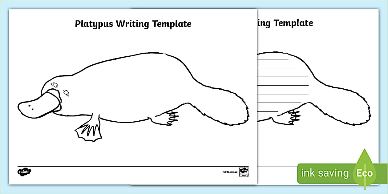 Platypus Writing Template (teacher made) - Twinkl