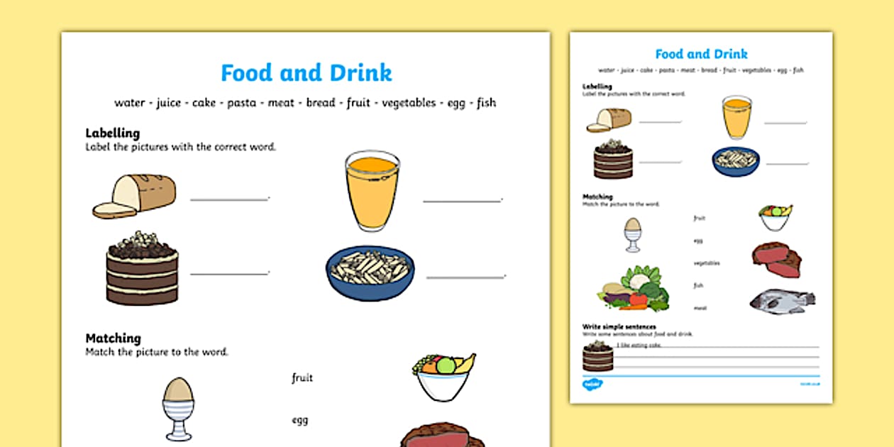 ESL Food Worksheet | English Language | NZ Primary Resource