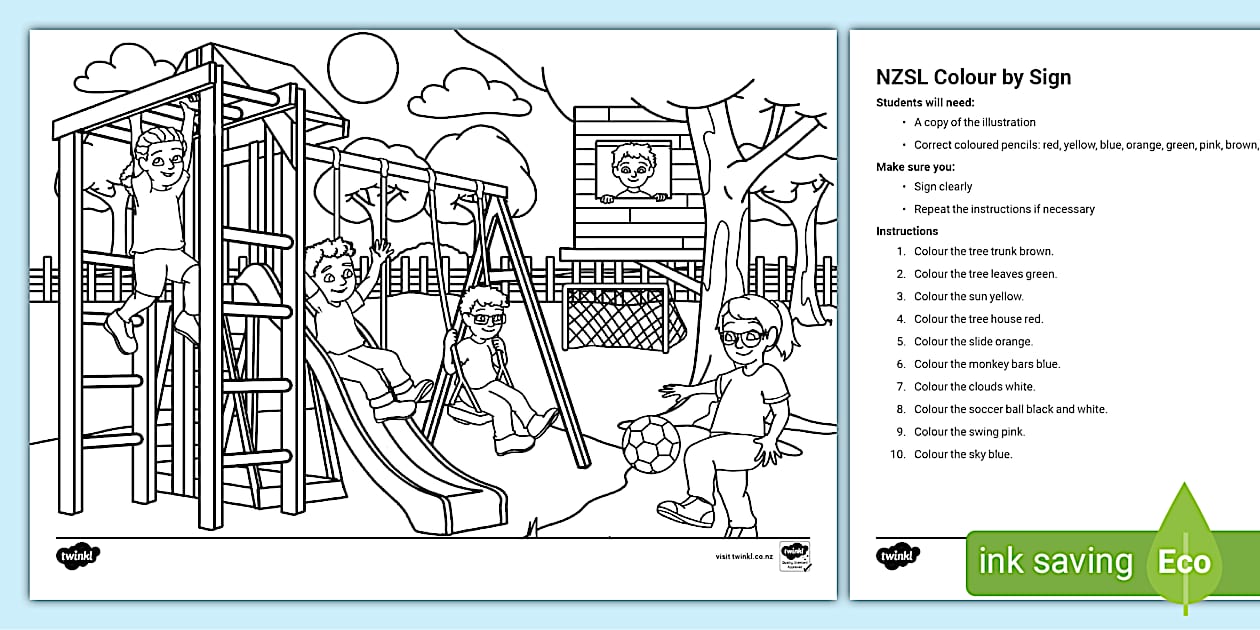 NZSL Colour by Sign (teacher made) - Twinkl