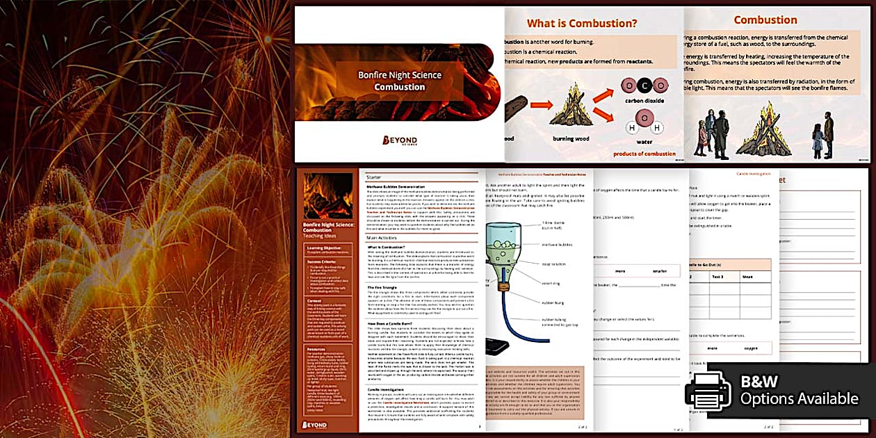 Bonfire Night Science Combustion Lesson - Twinkl