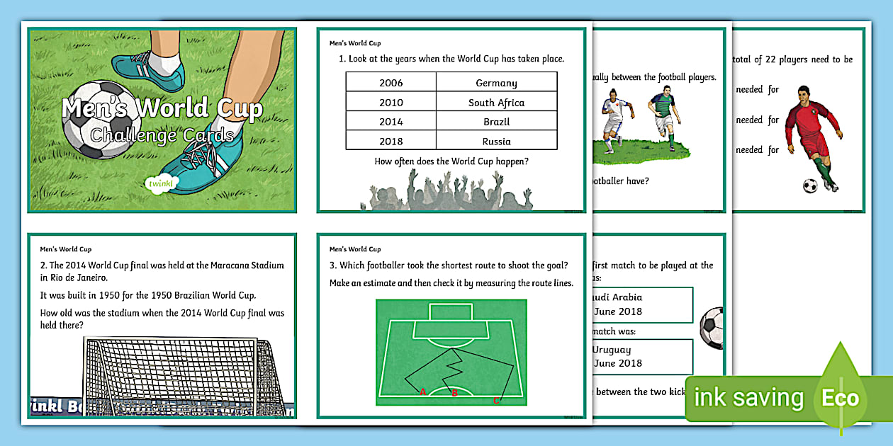 The Men's World Cup Maths Challenge Cards KS2 (teacher made)