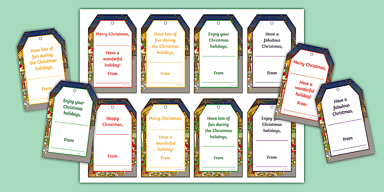 Personalised Christmas Goody Bag Tags (teacher made)