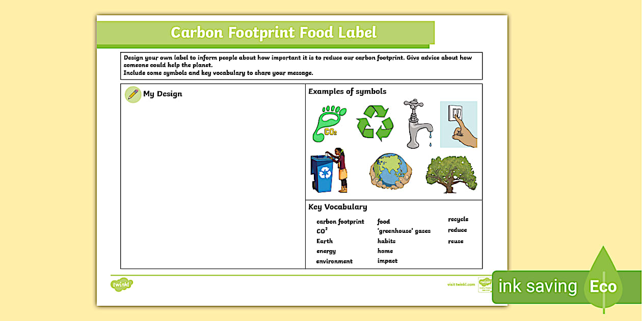 Design a Carbon Footprint Food Label Activity (teacher made)