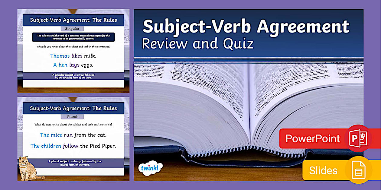 Subject-Verb Agreement Review and Quiz PowerPoint & Google Slides for ...