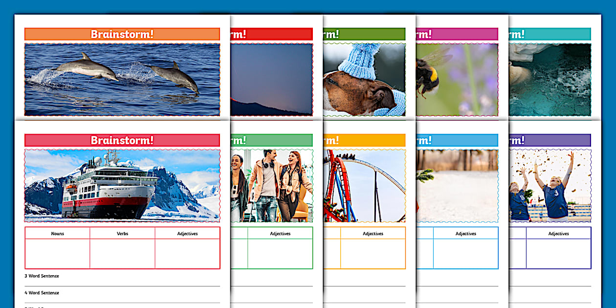 Sentence Building With Photos Activity for 3rd-5th Grade