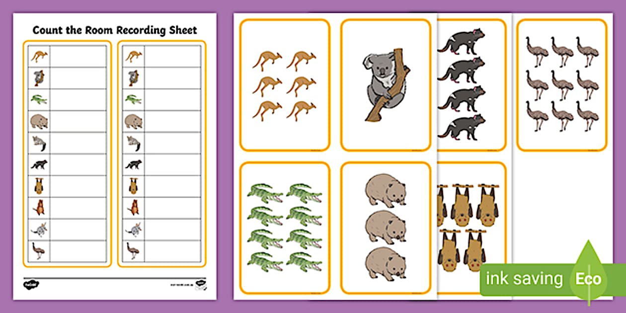 Count the Room 1-10: Australian Animals Activity Pack
