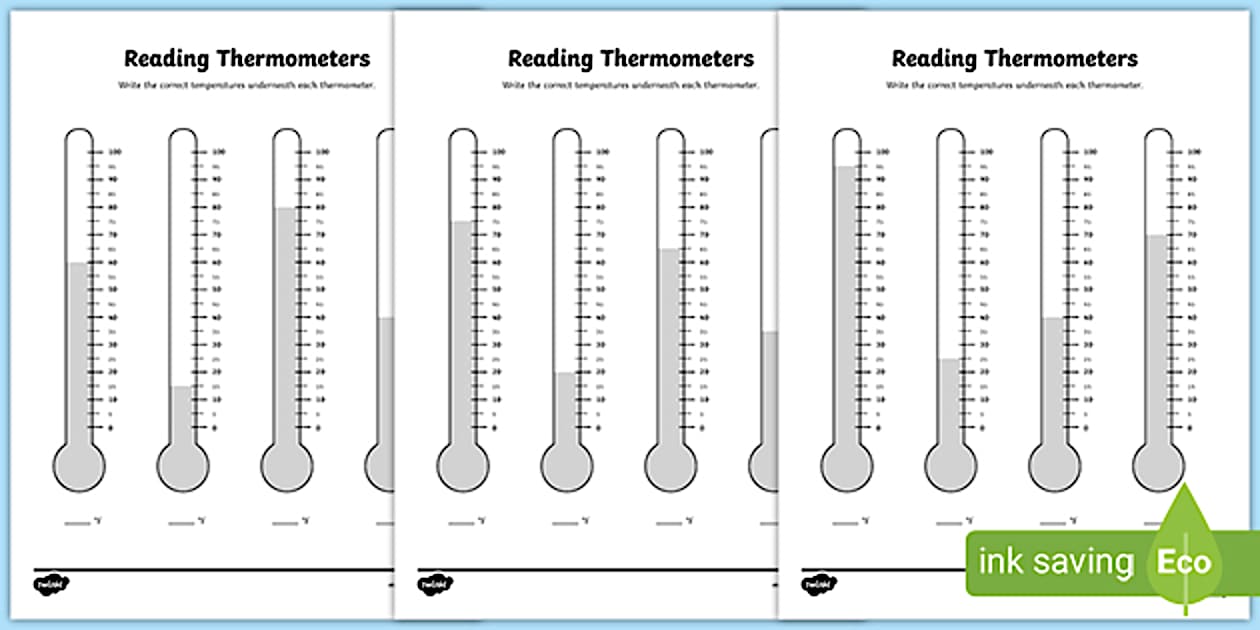 Reading a Thermometer Worksheet Worksheet | Math | Twinkl USA