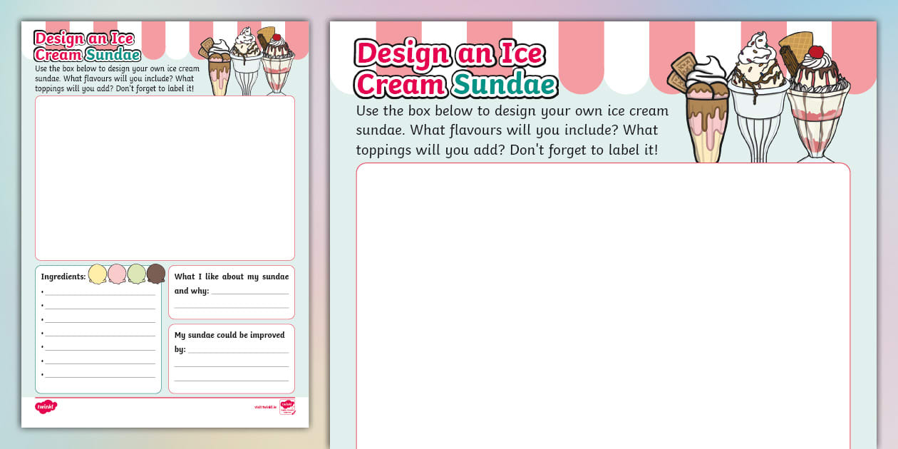 Design an Ice Cream Sundae Worksheet