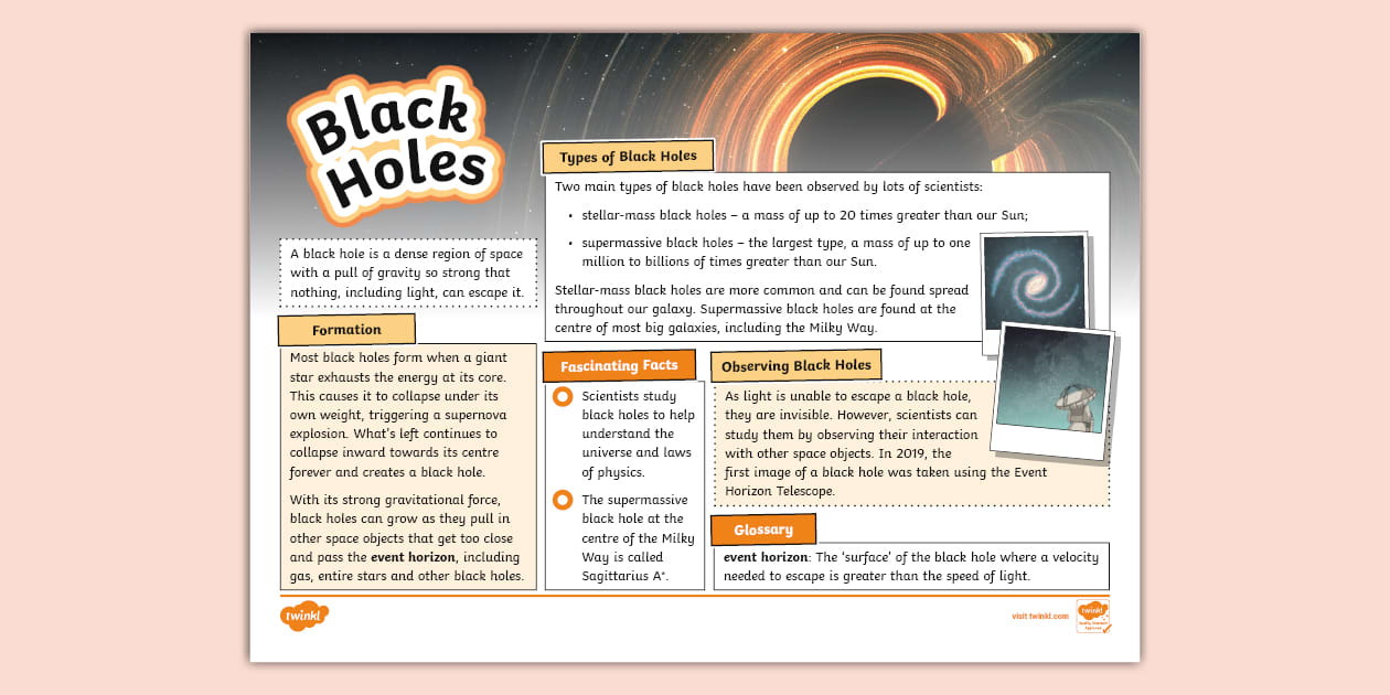 KS2 Black Holes Fact File - Twinkl Science (teacher made)