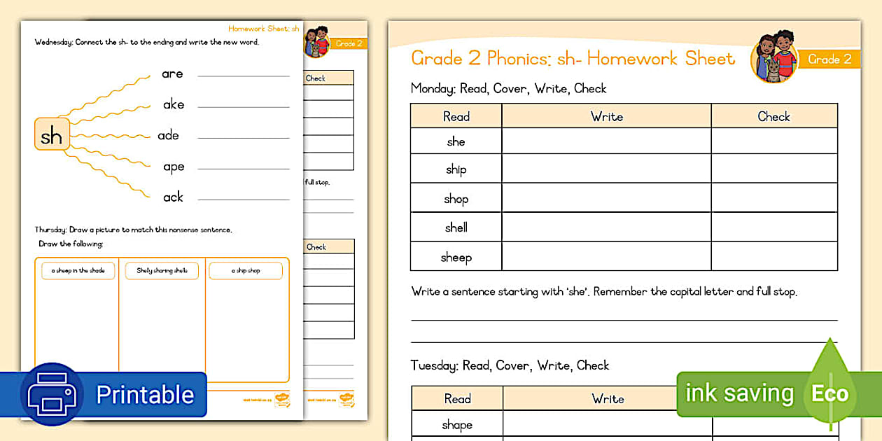 Grade 2 Phonics: -ll Homework Sheet