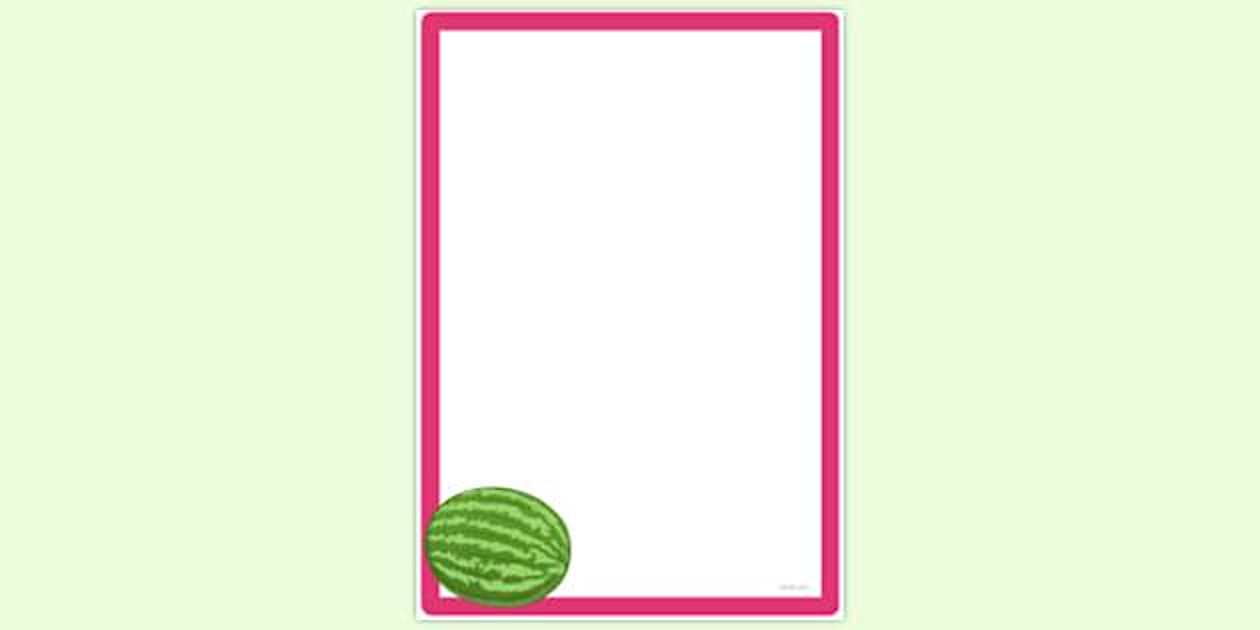 Simple Blank Watermelon Page Border | Page Borders | Twinkl