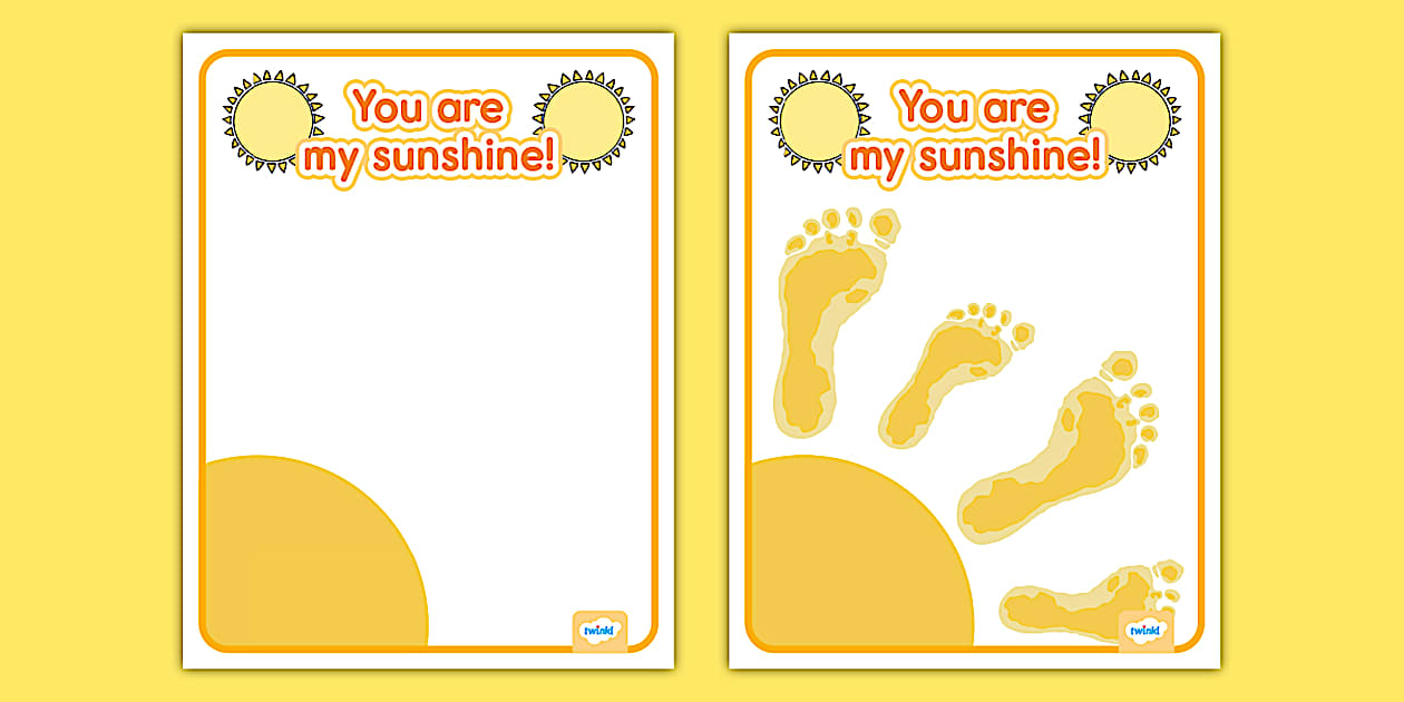 You Are My Sunshine! Baby Room Footprint Craft - Twinkl