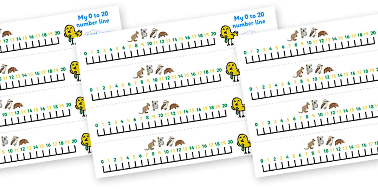 0-20 Number Line (Australian Animals) (teacher made)