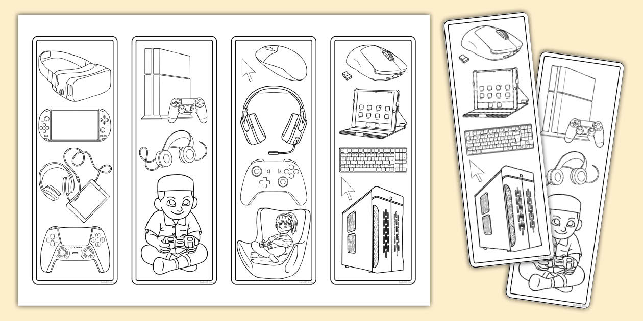 * NEW * Gaming Colouring Bookmark (Hecho por educadores)
