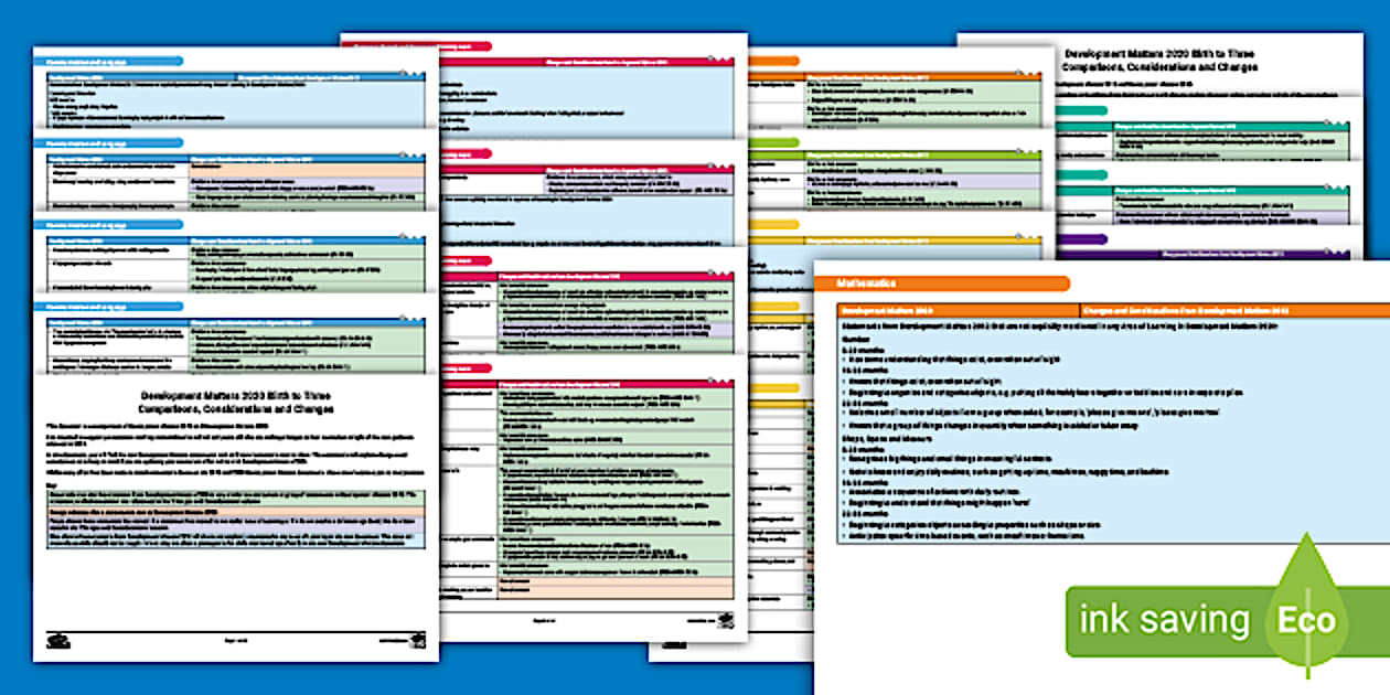 Comparison of Development Matters 2012 and 2020 (Birth to 3)
