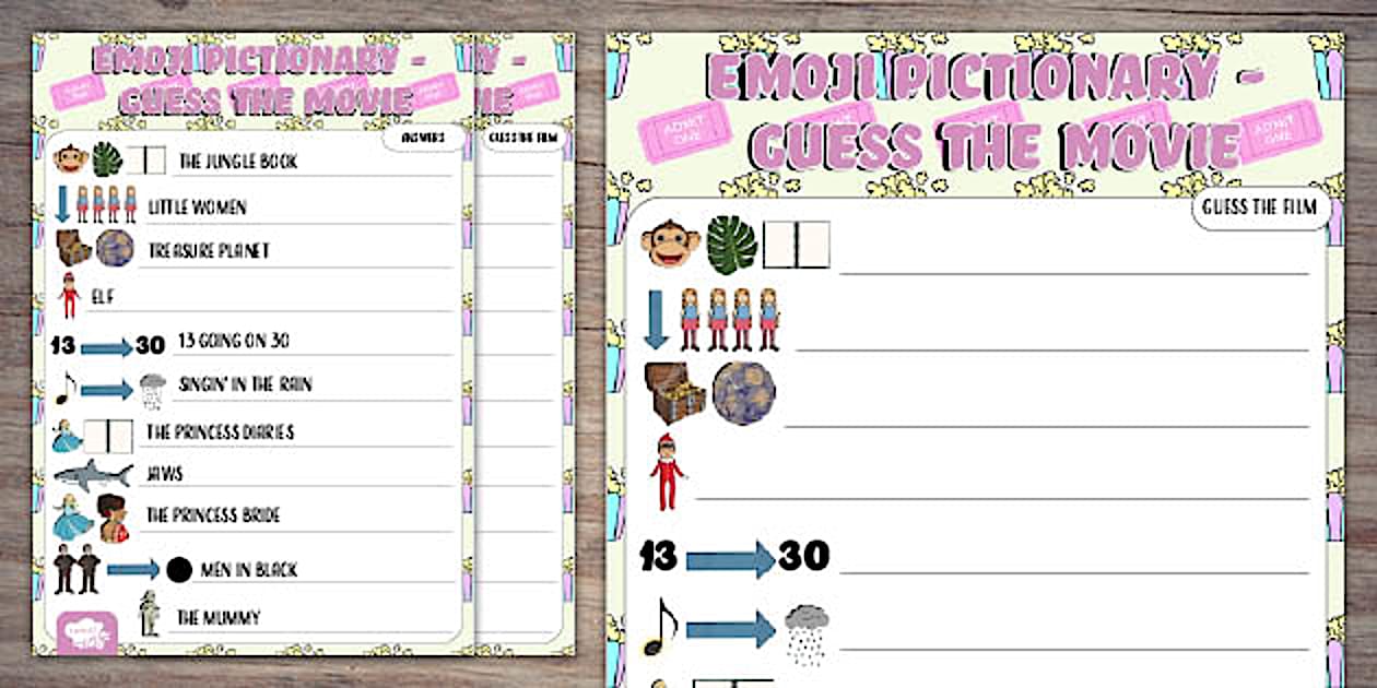 😊 Emoji Movies Pictionary | Twinkl Party (teacher made)