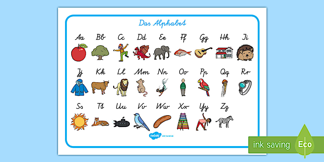 Das Alphabet Übersicht (Teacher-Made) - Twinkl