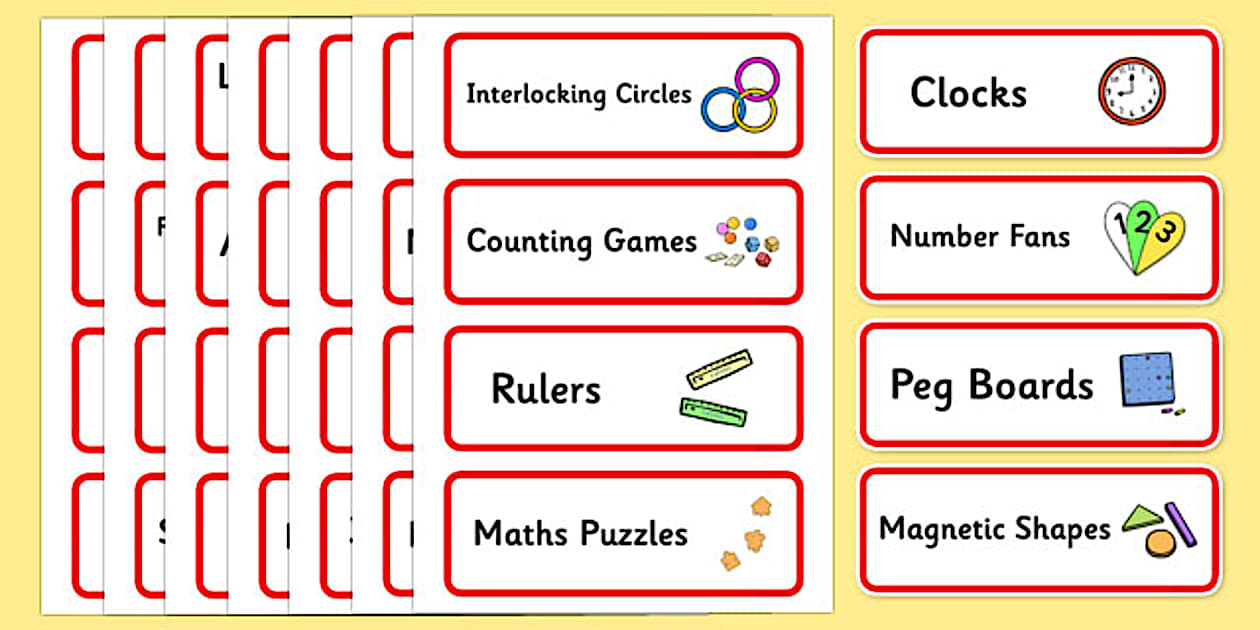 Dyslexic Editable Maths Area Resource Labels (Red) - Twinkl