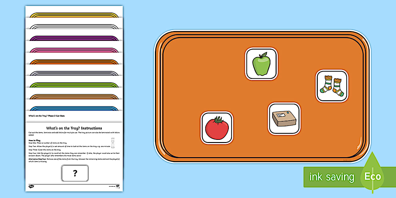Cursive What's on the Tray? Phase 2 Memory Activity Pack