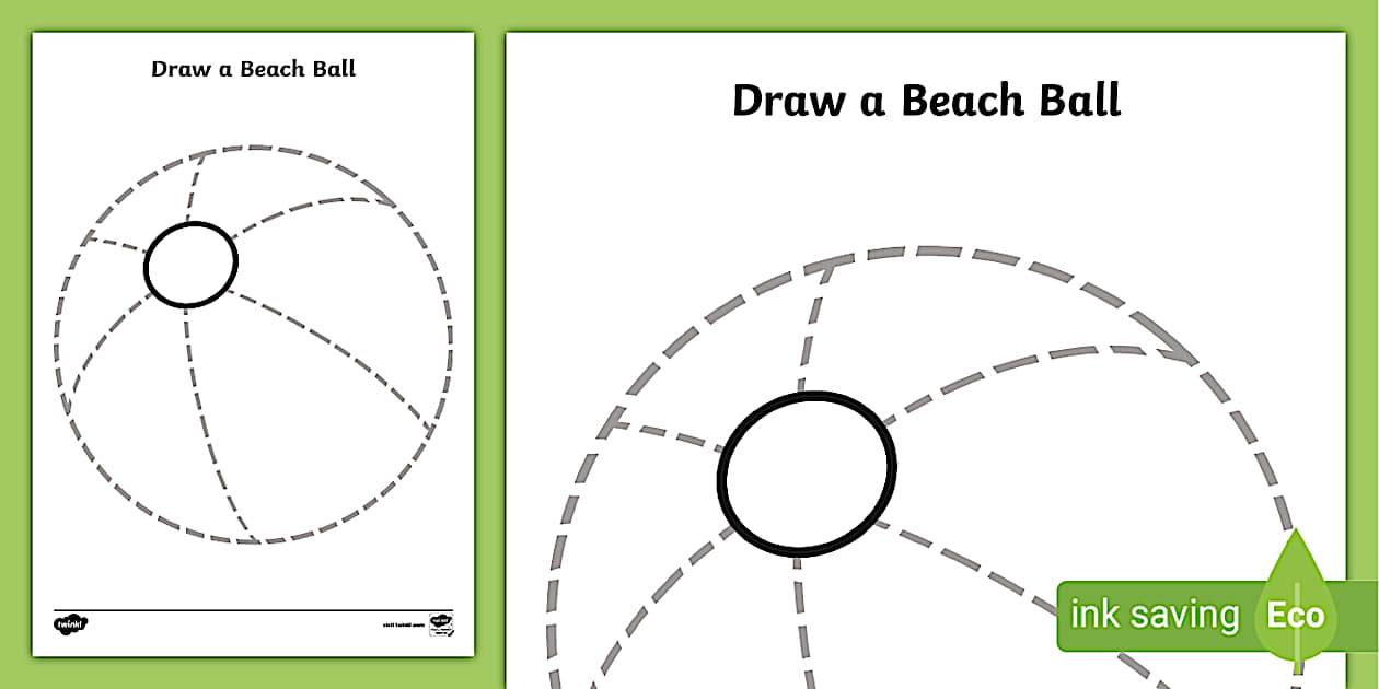 EYFS Draw a Beach Ball Pencil Control Activity - Twinkl