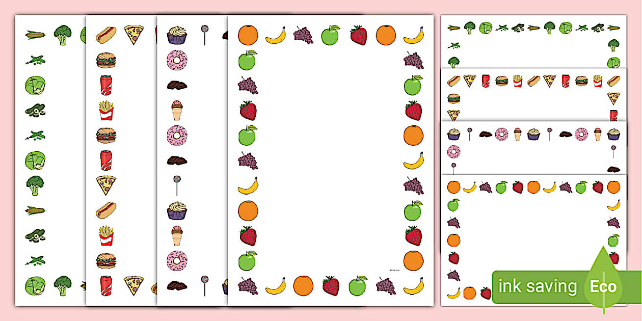 Editable Food Themed Page Borders (teacher made) - Twinkl