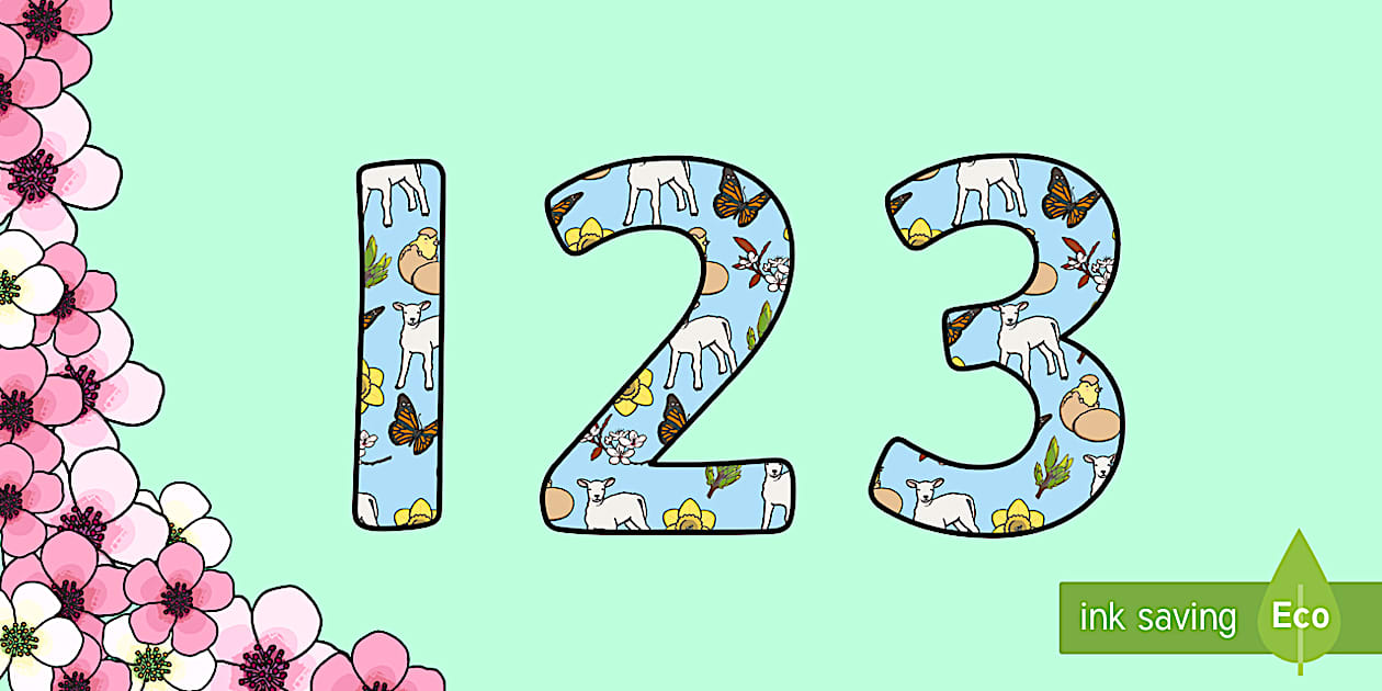 Spring Themed Display Numbers (teacher made) - Twinkl
