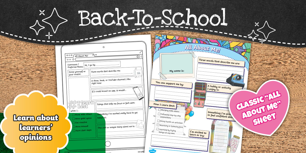 All About Me! (Junior/Intermediate) Activity