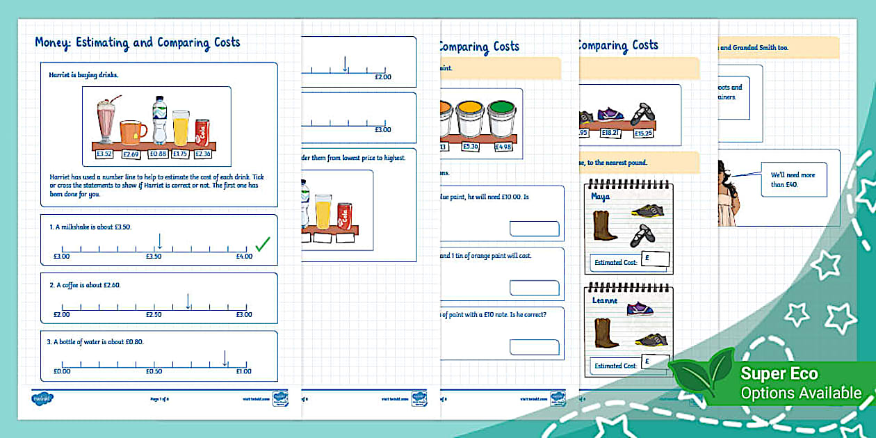Money: Estimating and Comparing Costs (Ages 8 - 9) - Twinkl