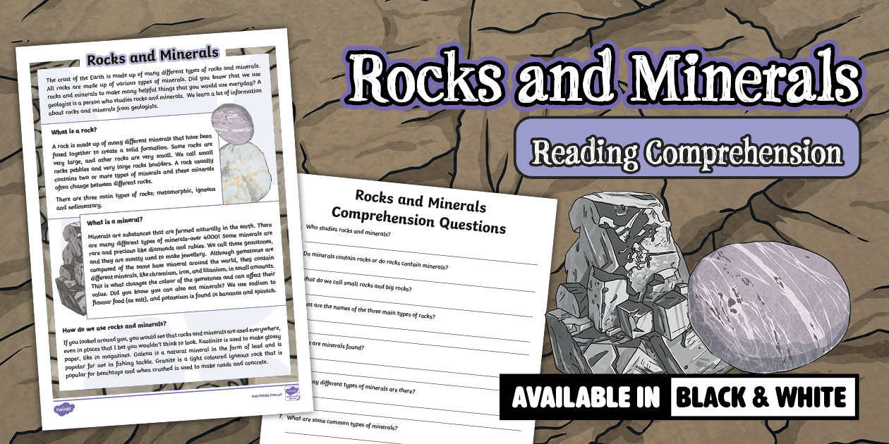 Minerals Reading Comprehension Worksheet PDF - Primary