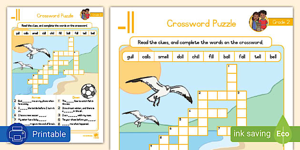 Grade 2 Phonics Crossword Puzzle --ll (teacher made)