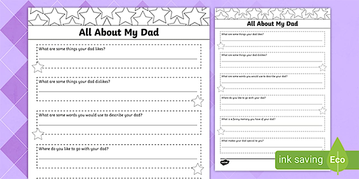 All About Daddy Activity Sheet | Twinkl - Twinkl