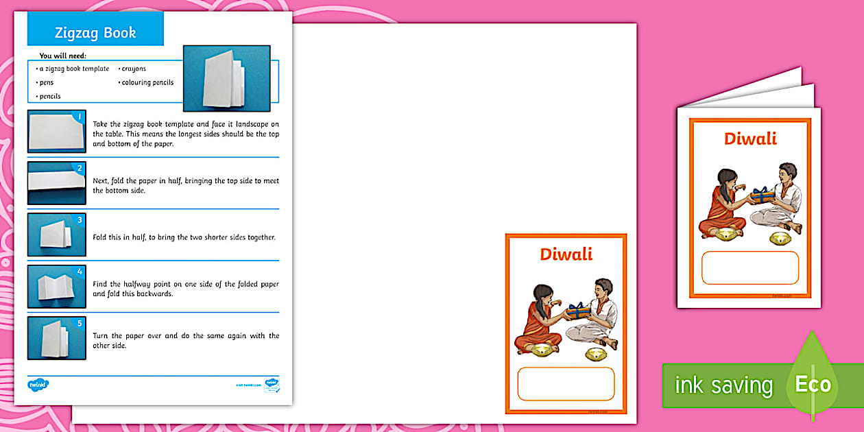 Diwali Mini Zigzag Booklet (Hecho por educadores) - Twinkl