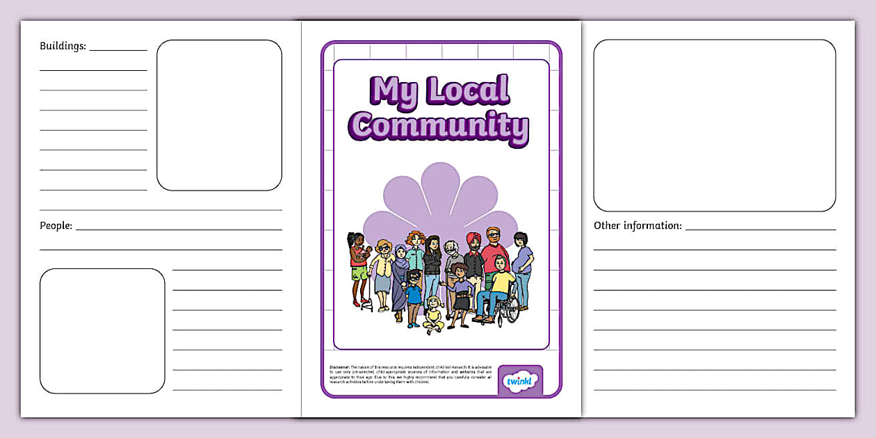 My Local Community Book Writing Frame (teacher made)