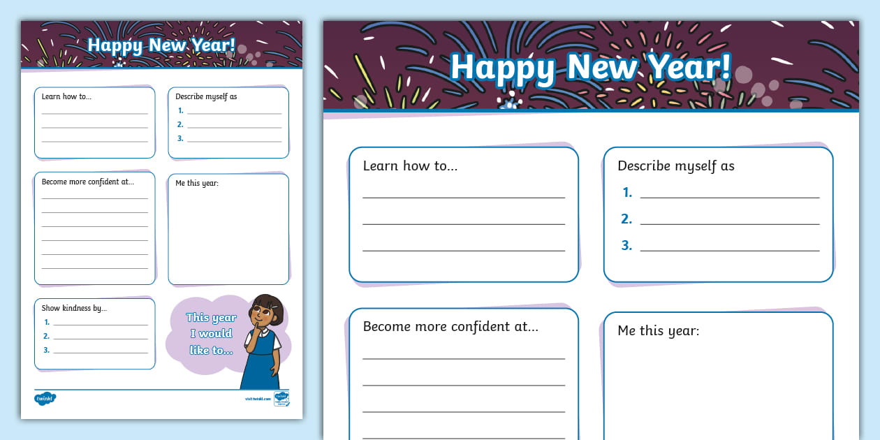 Happy New Year- Growth Mindset Writing Activity KS1