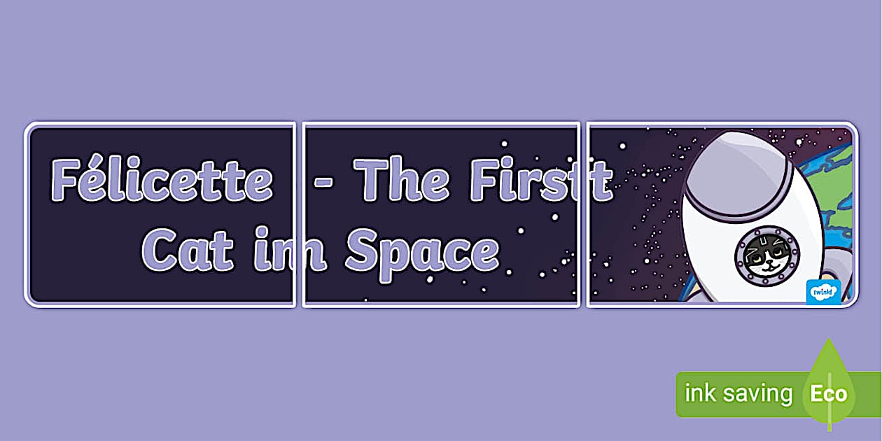 Félicette - The First Cat in Space Display Banner - Twinkl