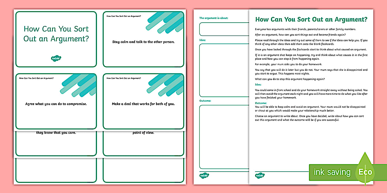How Can You Sort Out an Argument? Flashcards - Twinkl