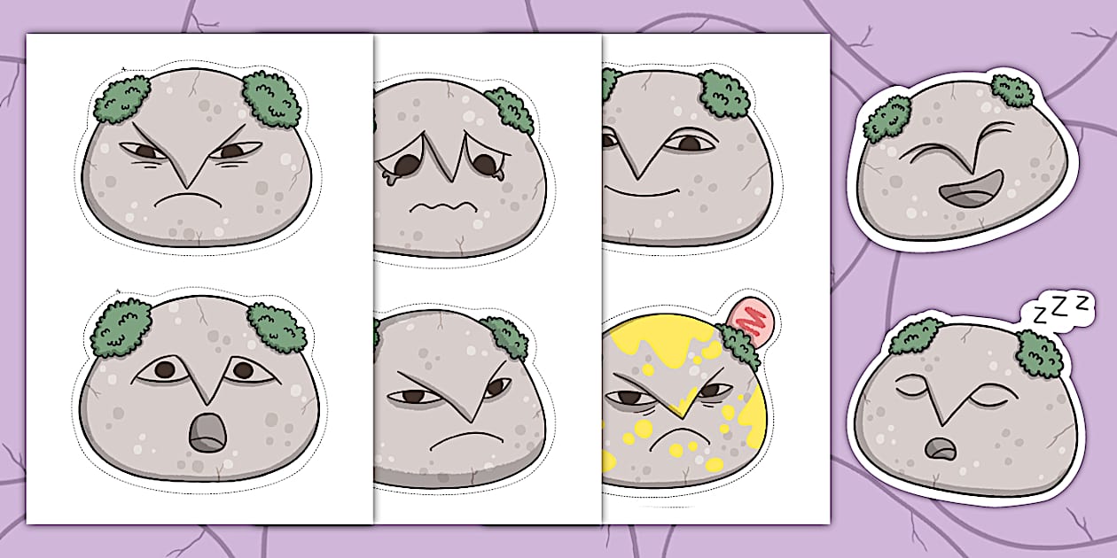 The Grumpy Old Stone Character Cut-Outs (teacher made)