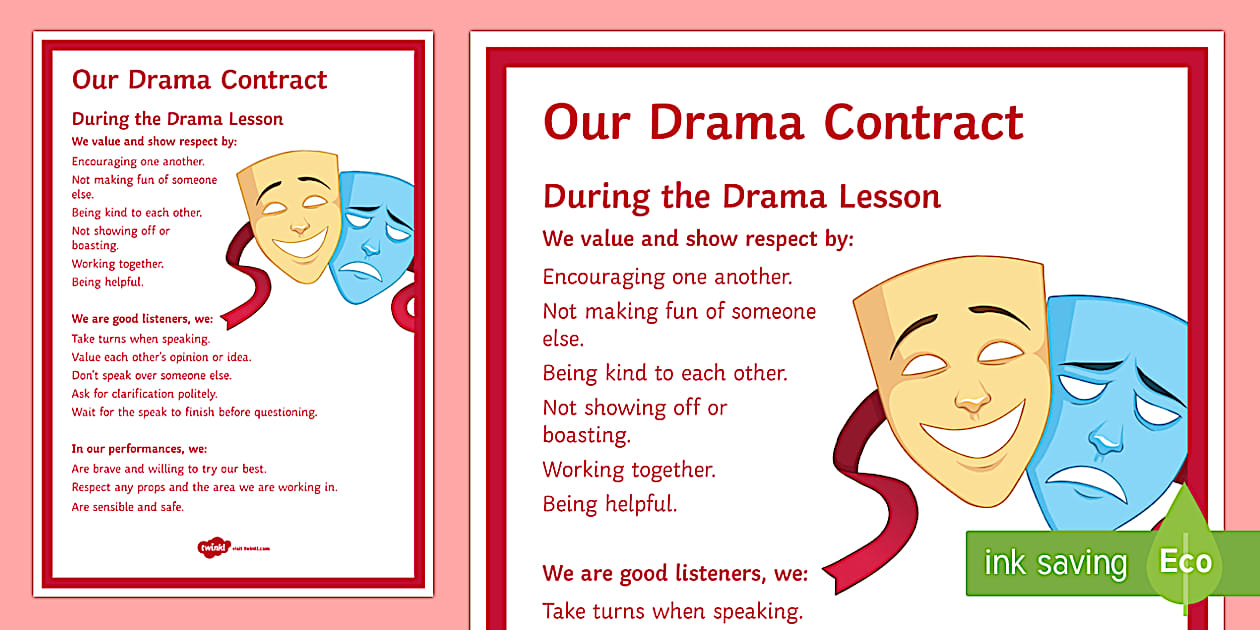 Drama Contract Display Poster (Teacher-Made) - Twinkl