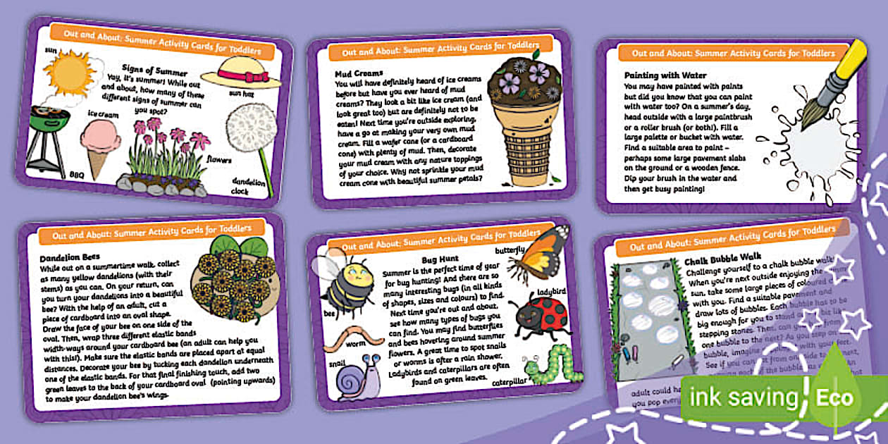 Out and About: Summer Activity Cards for Toddlers - Twinkl