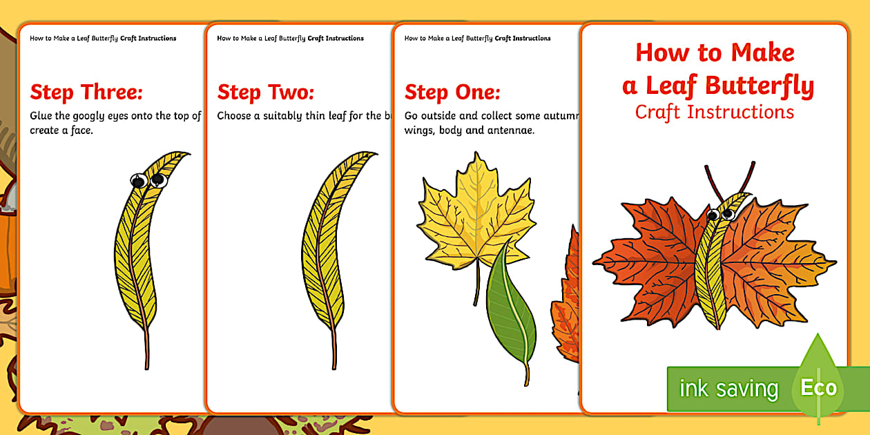 Butterfly Autumn Leaf Art Activity Instructions - Twinkl