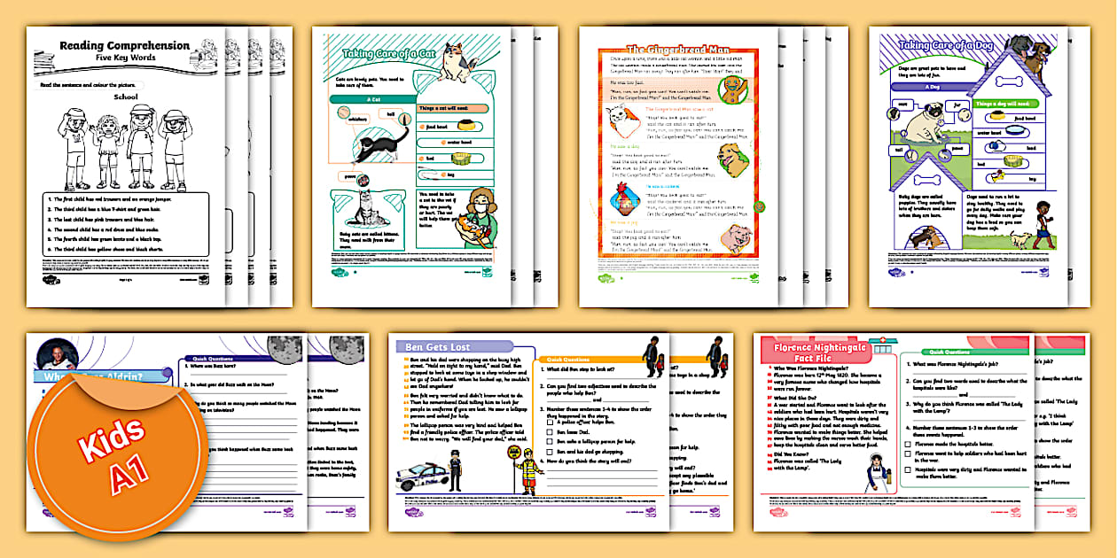 👉 Beginner ESL Reading Comprehension Pack - ESL - Twinkl