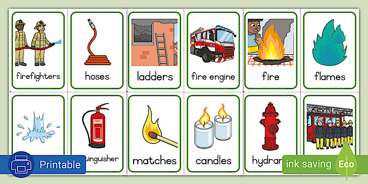 Disasters - Fire word cards